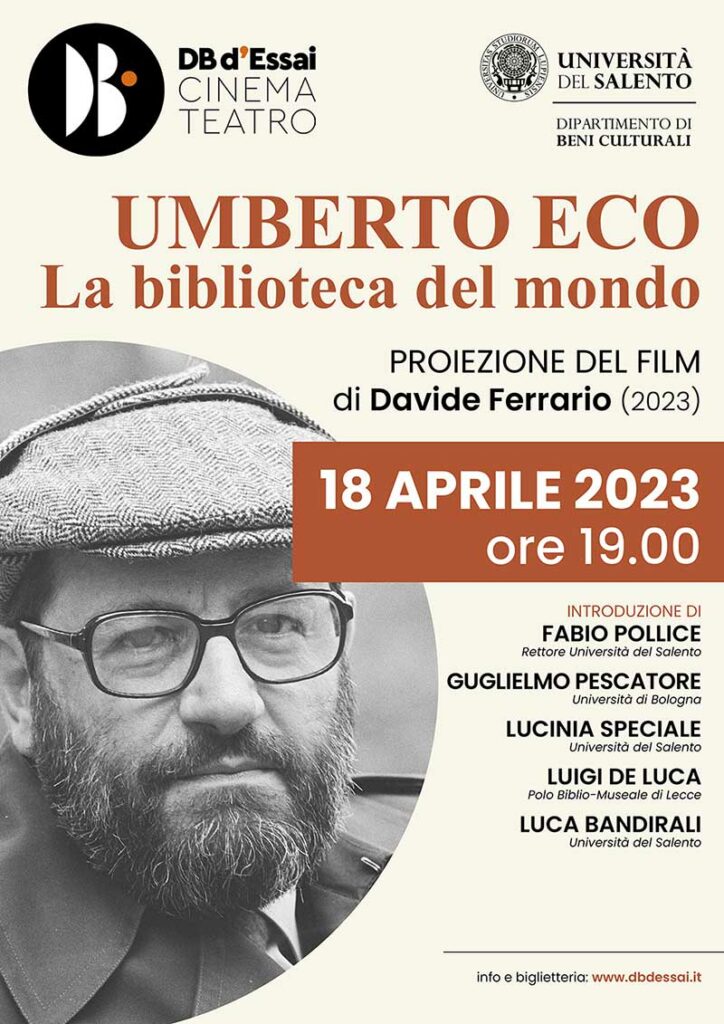 In proiezione il film “Umberto Eco. La biblioteca del mondo” di Davide ...